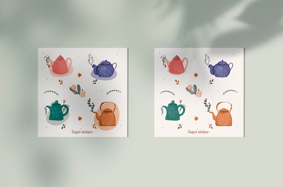 Teapots Sticker Set Printable - Etsy