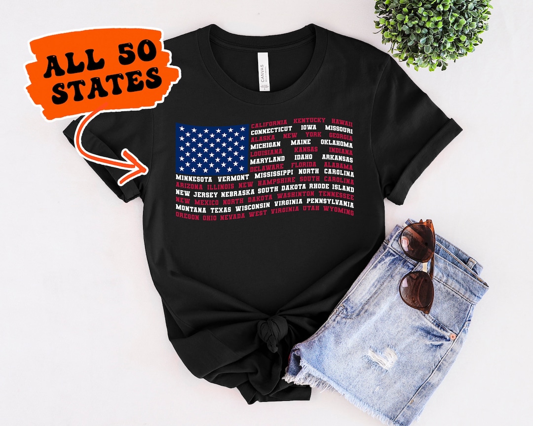 American Flag 50 States T-shirt, United States Shirt, America Patriotic ...