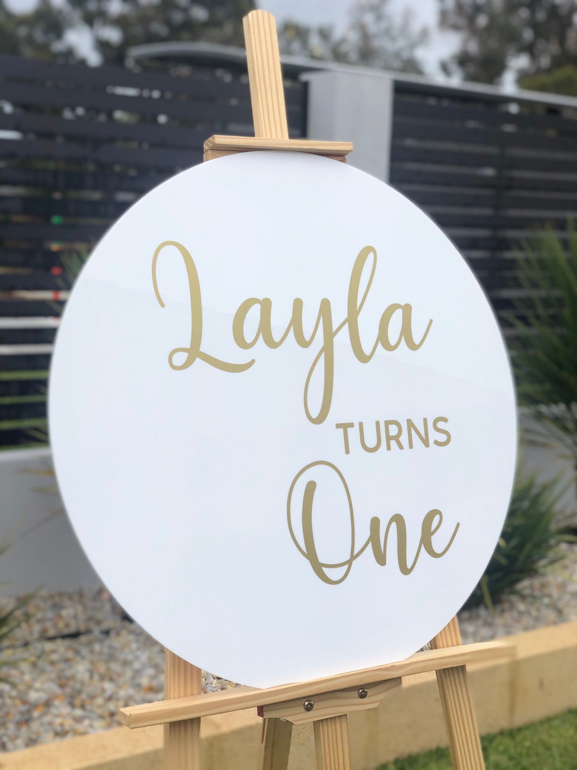 First birthday personalised sign Acrylic circle sign | Etsy