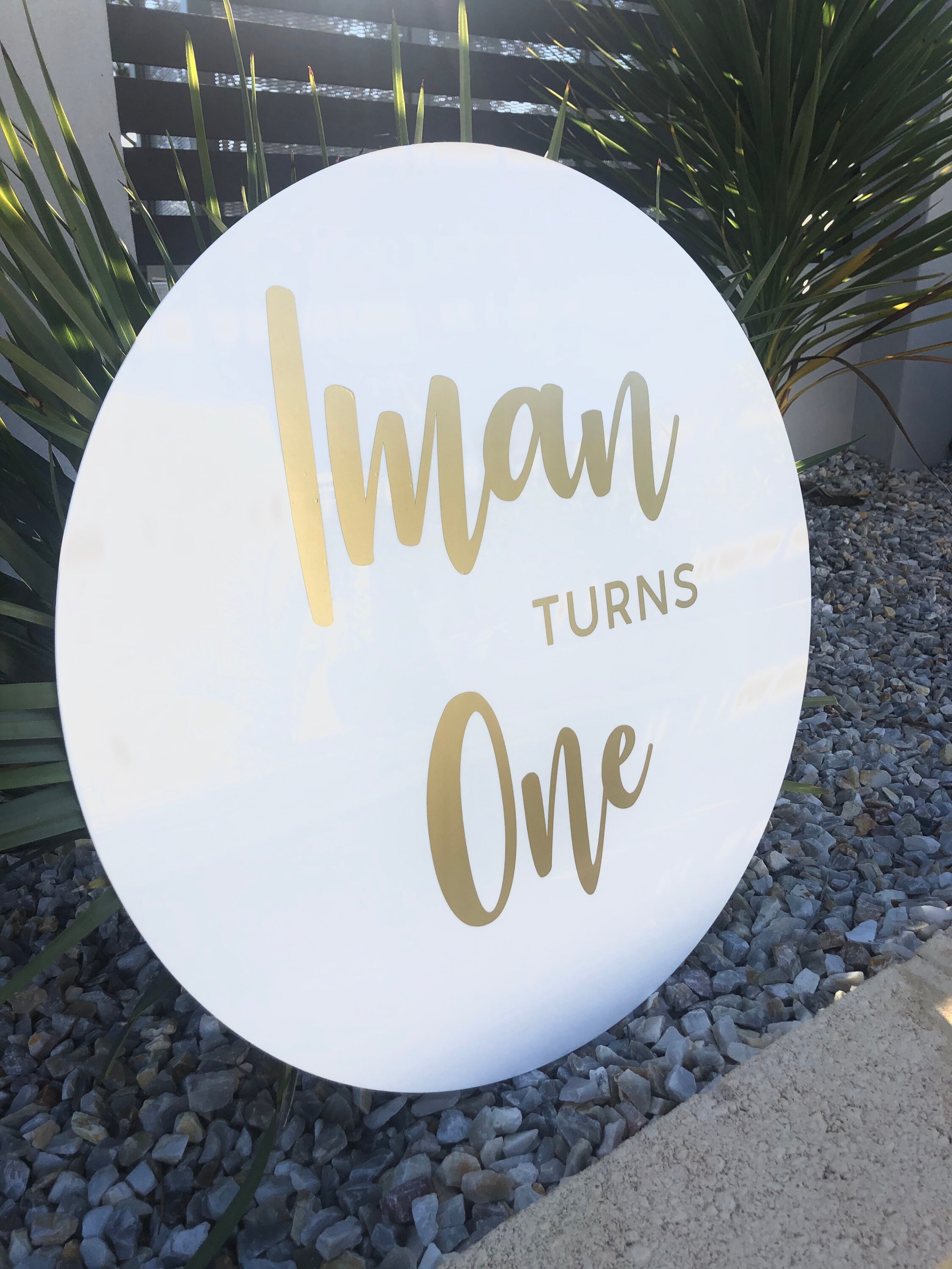 First birthday personalised sign Acrylic circle sign | Etsy