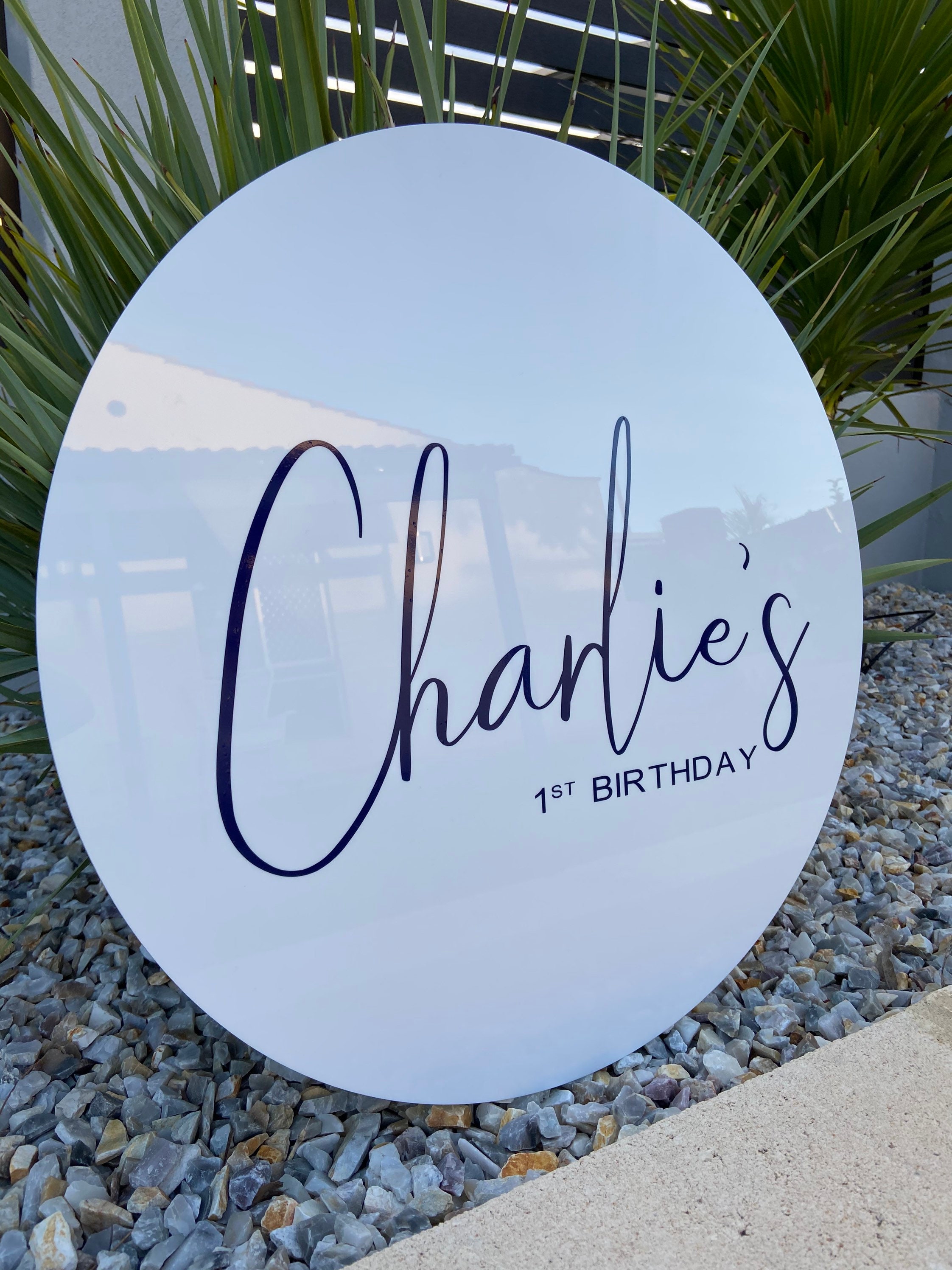 First birthday personalised sign Acrylic circle sign | Etsy