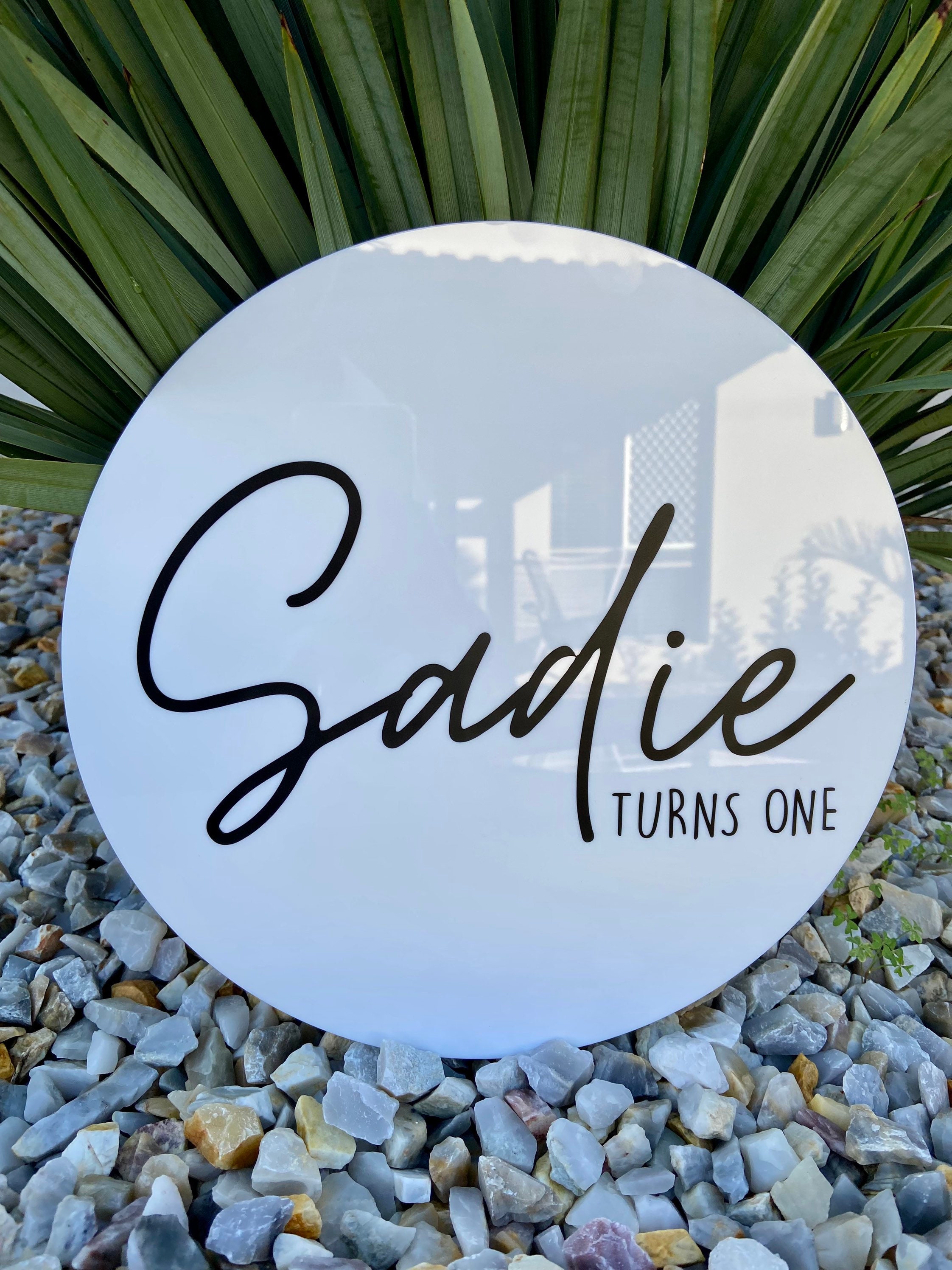 First Birthday Personalised Sign | Acrylic Circle Sign | Birthday ...