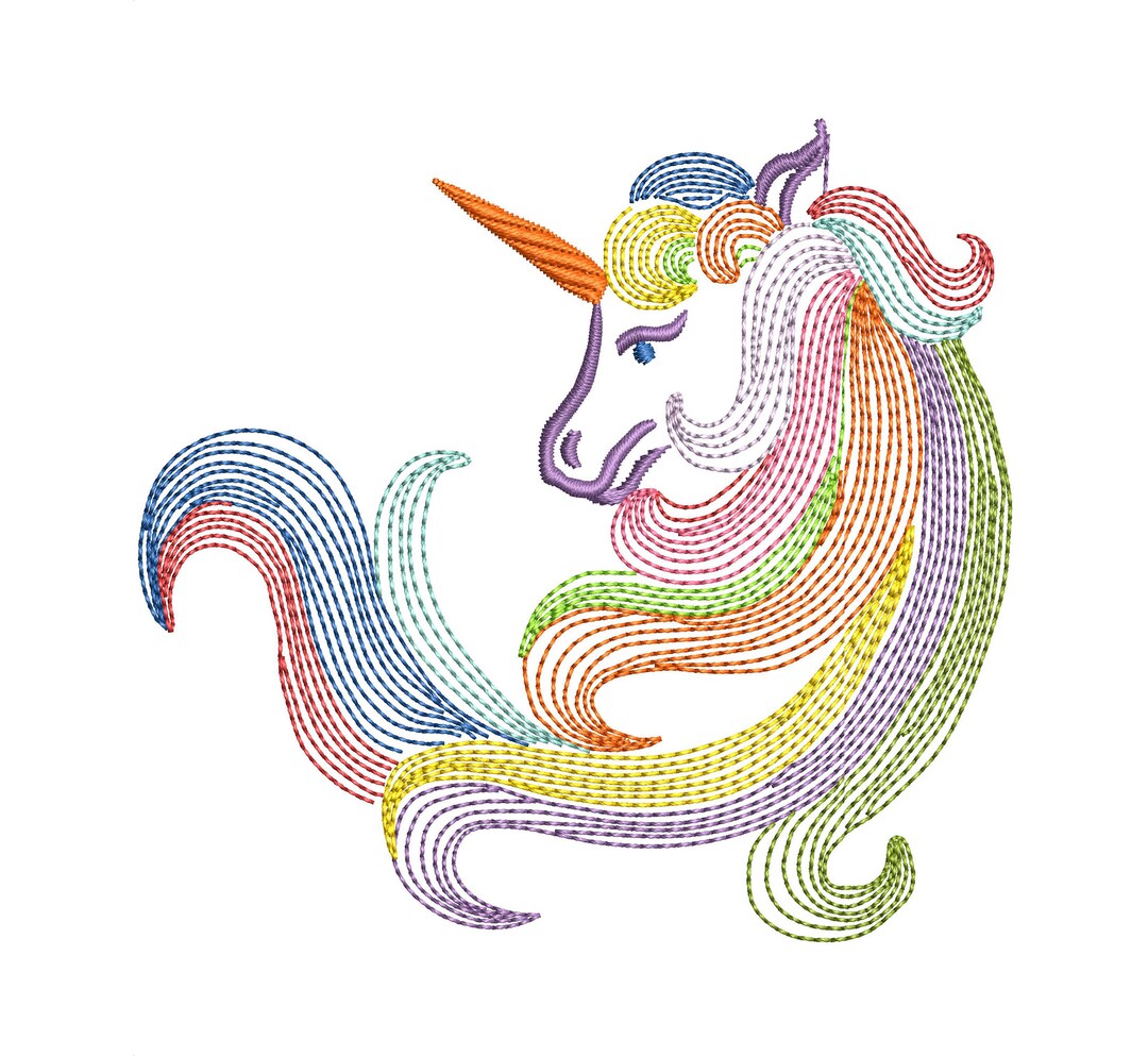 Mythical Rainbow Unicorn - Embroidery Digital Design - Etsy