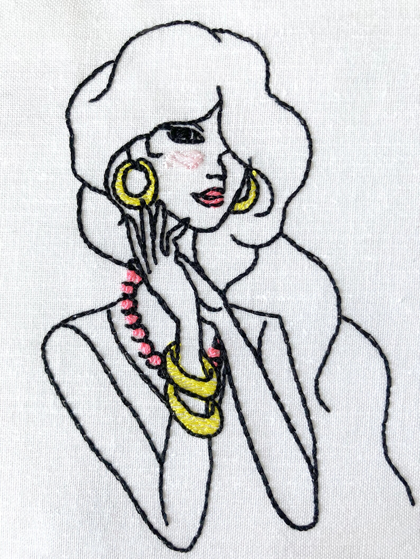 Woman Silhouette Embroidery Digital Design - Etsy