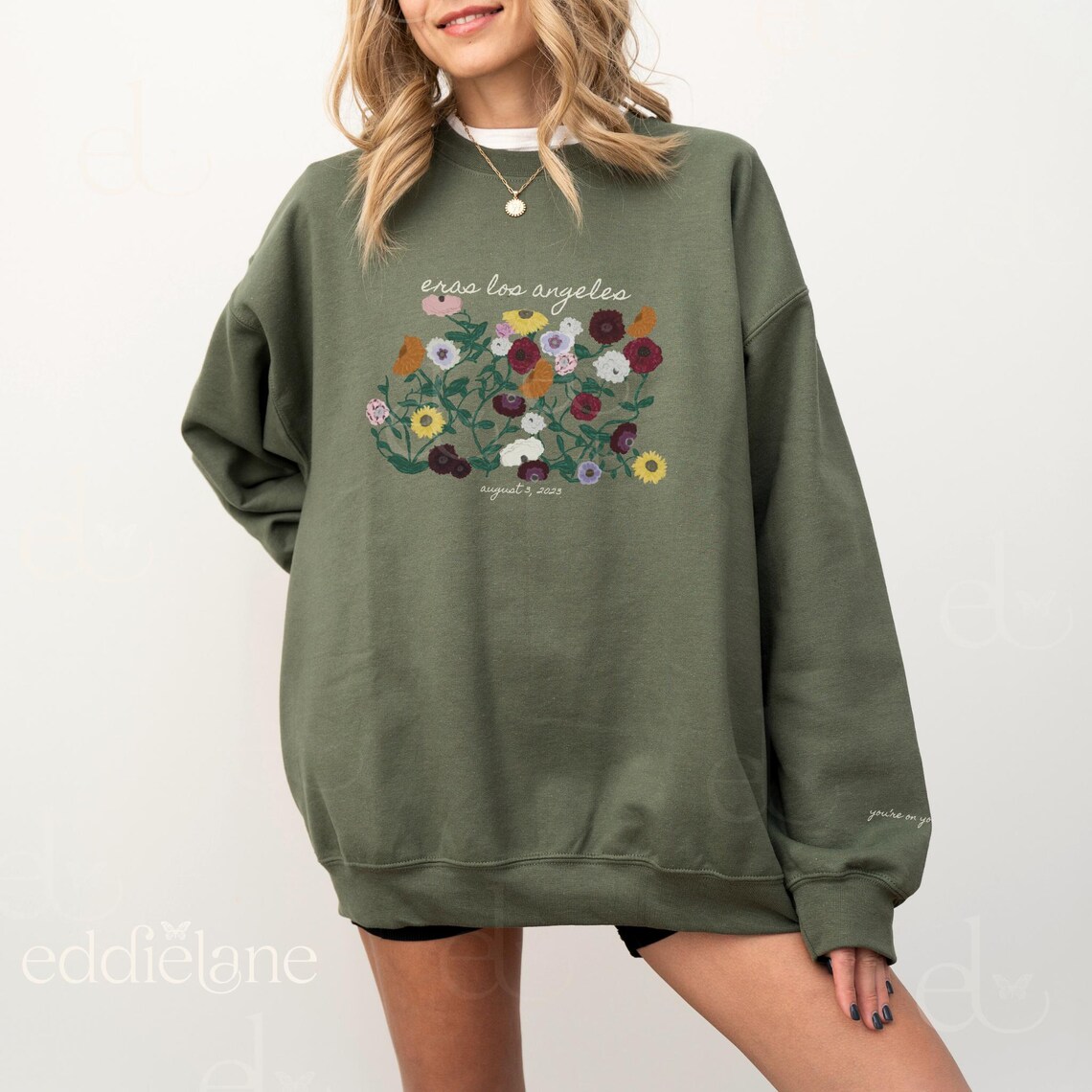 Original Custom Painted Floral Piano Crewneck Sweatshirt | Keepsake ...
