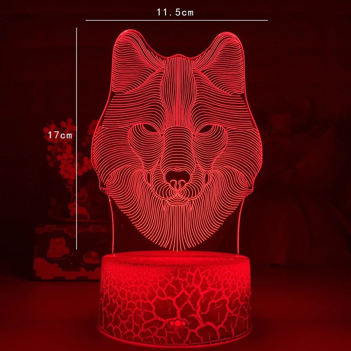 Animal Wolf 3D LED Nightlights Colorful Wolf Design Table Lamp | Etsy