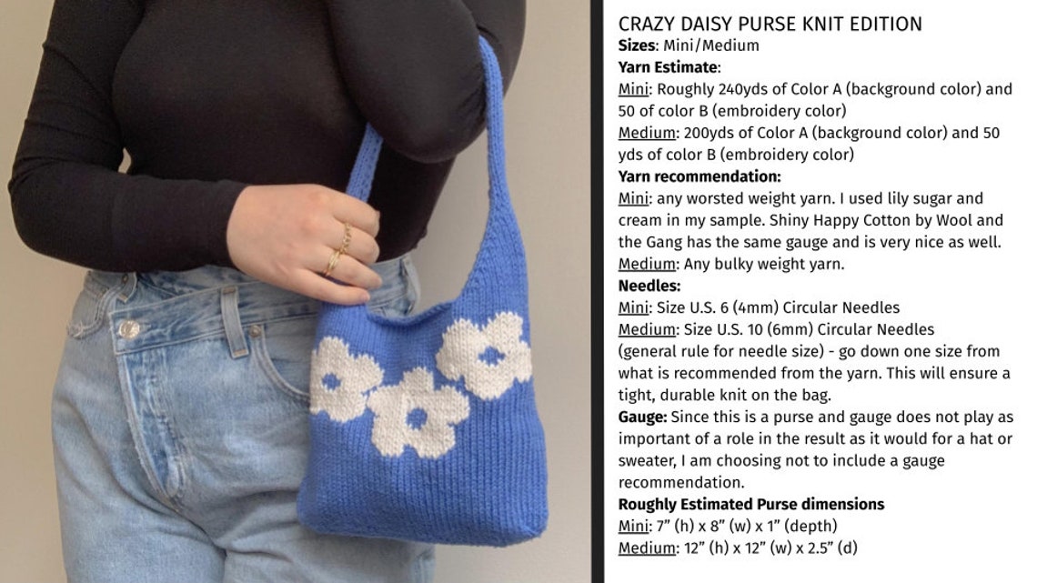 Crazy Daisy Purse Knit Edition Knitting Pattern | Etsy