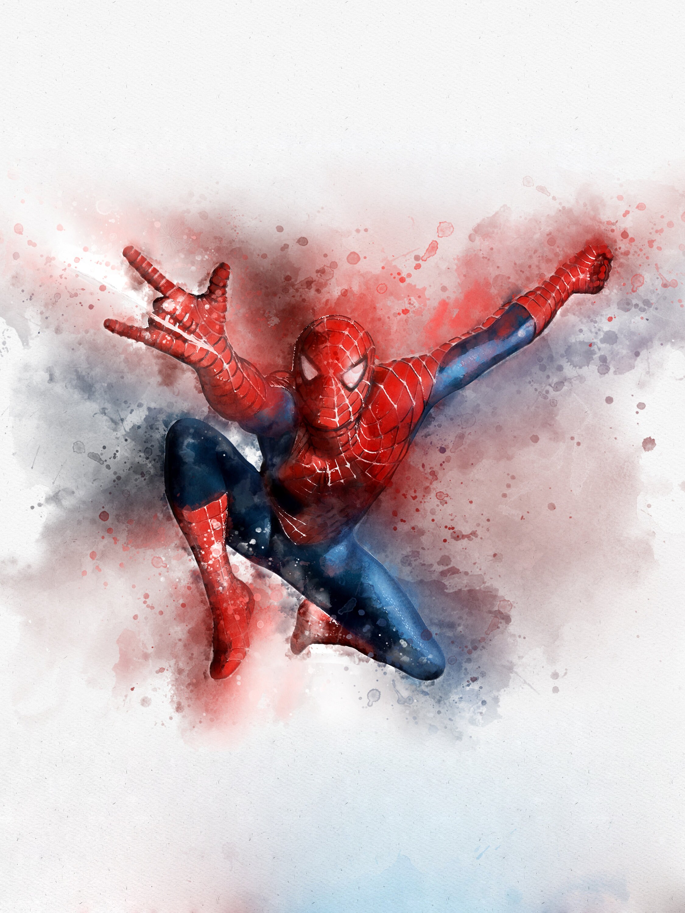 Set of 3 Spiderman watercolour print marvel character | Etsy