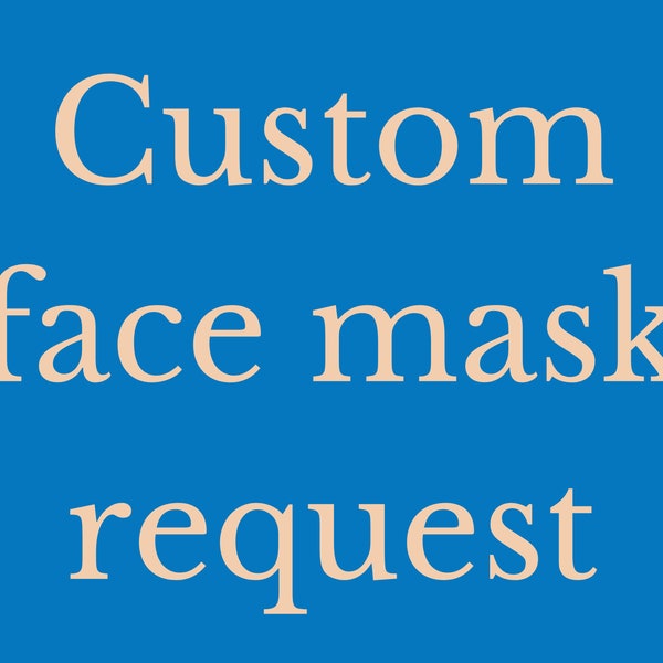 Custom Face Mask - Etsy