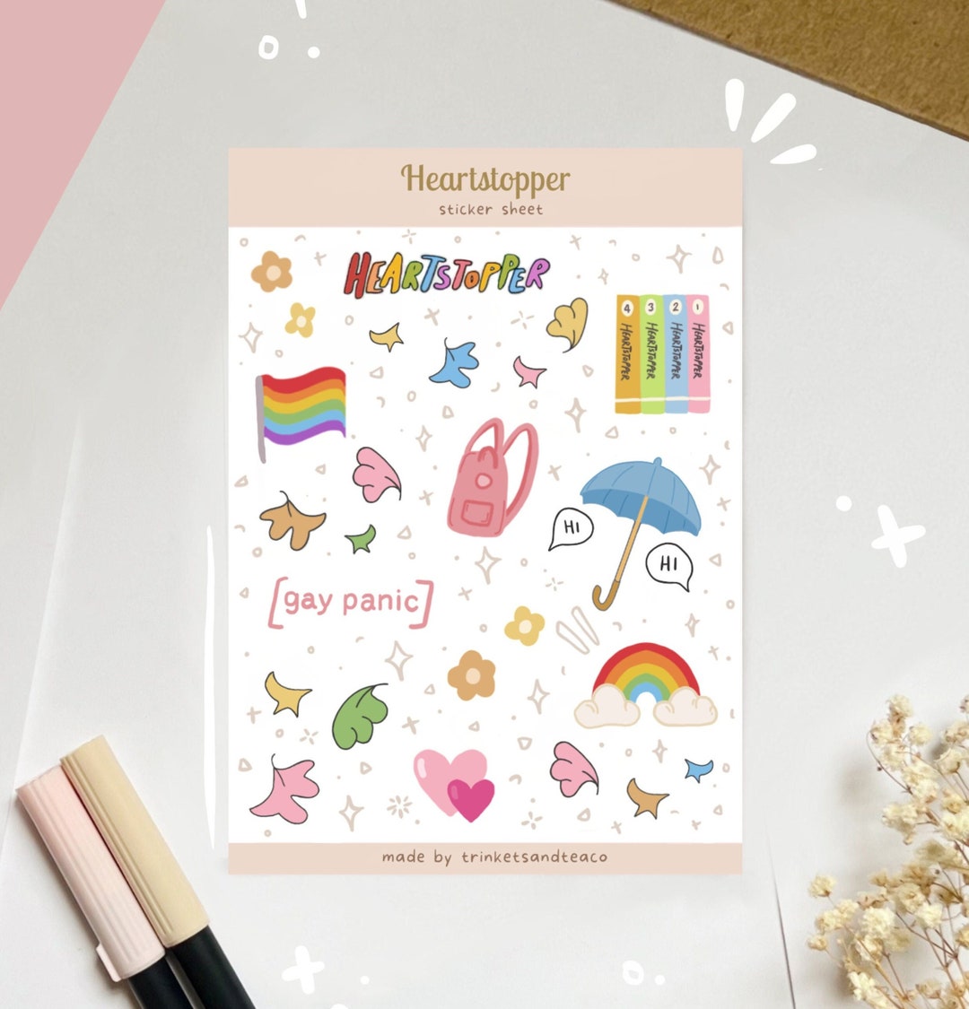 Heartstopper Sticker Sheet Heartstopper, Stickers, Bookish Stickers ...