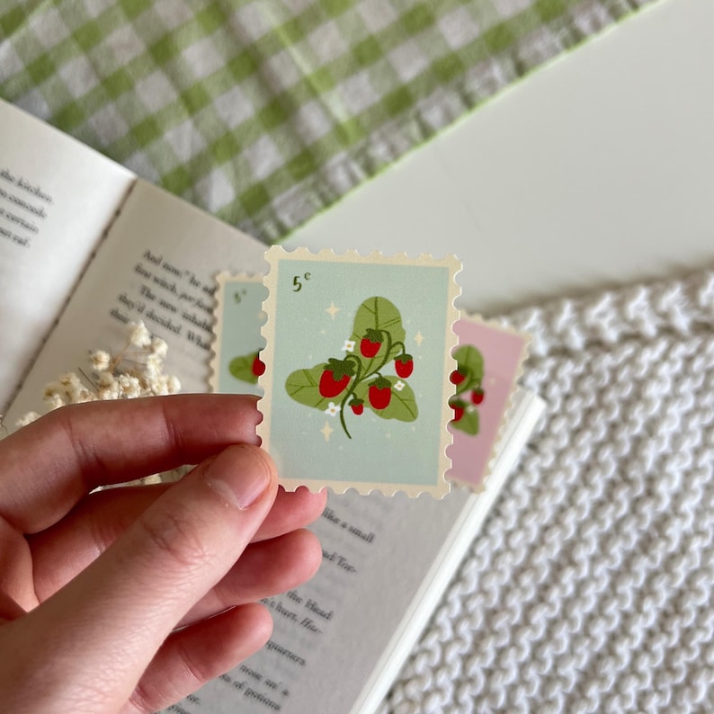 Strawberry Stamp Sticker | Stamp Sticker, Cute Sticker Stationary ...