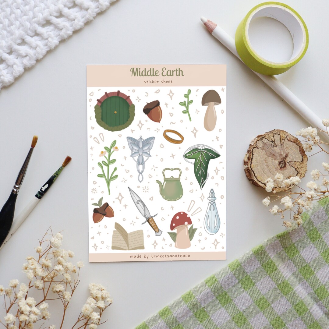 Middle Earth Sticker Sheet Lord of the Rings Stickers, Middle Earth ...