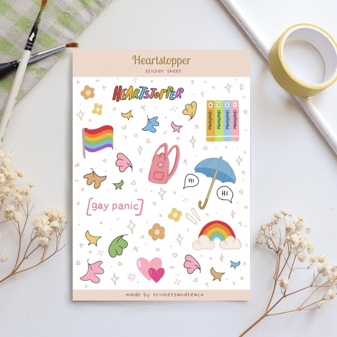 Heartstopper Sticker Sheet | Heartstopper Stickers, Bookish Stickers ...