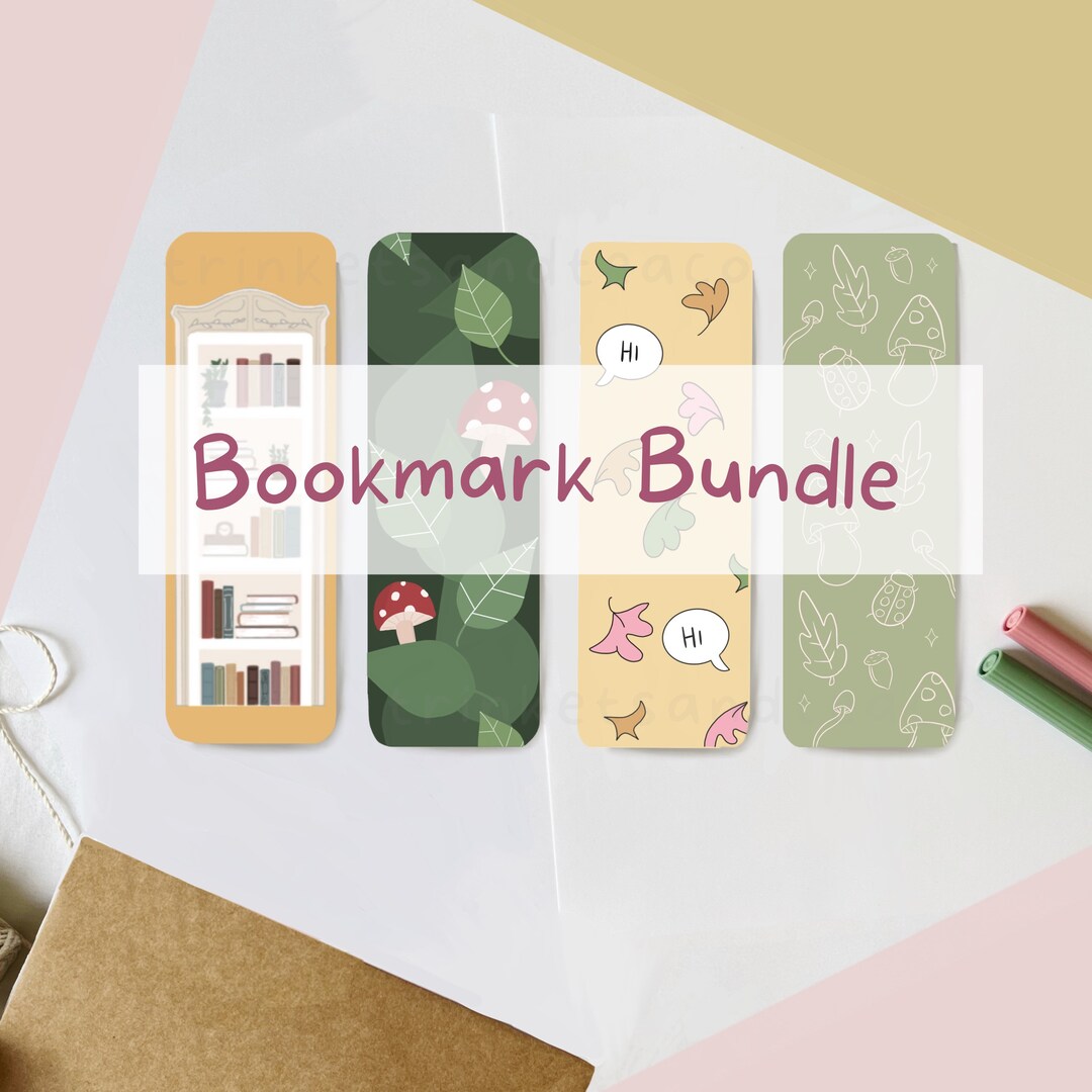 Bookmark Bundle 3 or 5 Bookmark Set, Bookmark Set, Handmade Bookmarks ...