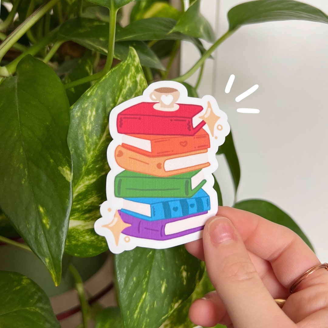 Pride Flag Book Stack Sticker | Pride Flag Stickers, LGBTQ+ Sticker ...