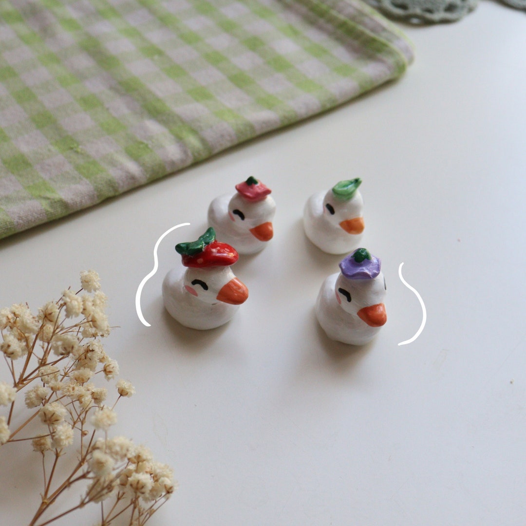 Clay Duck Mini Duck Figurine, Clay Figure, Mini Trinket, Dest Pet - Etsy