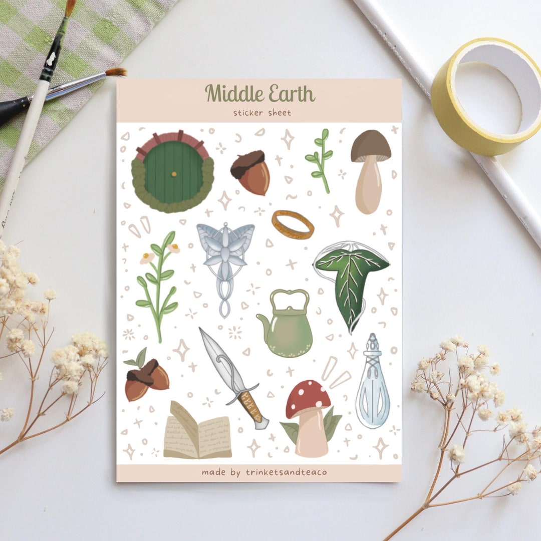 Middle Earth Sticker Sheet | Lord of the Rings Stickers, Middle Earth ...
