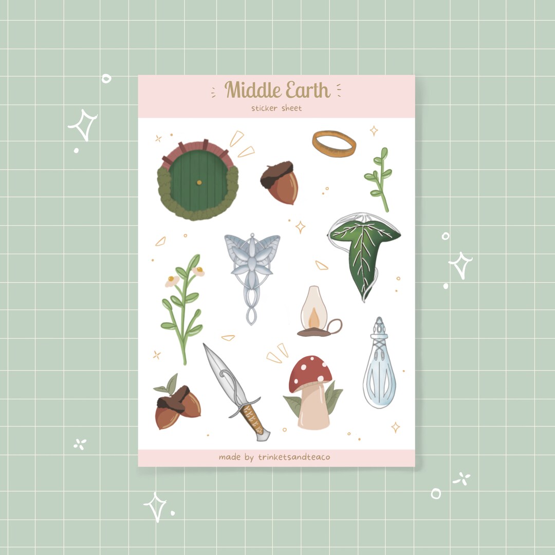 Middle Earth Sticker Sheet Lord of the Rings Stickers - Etsy