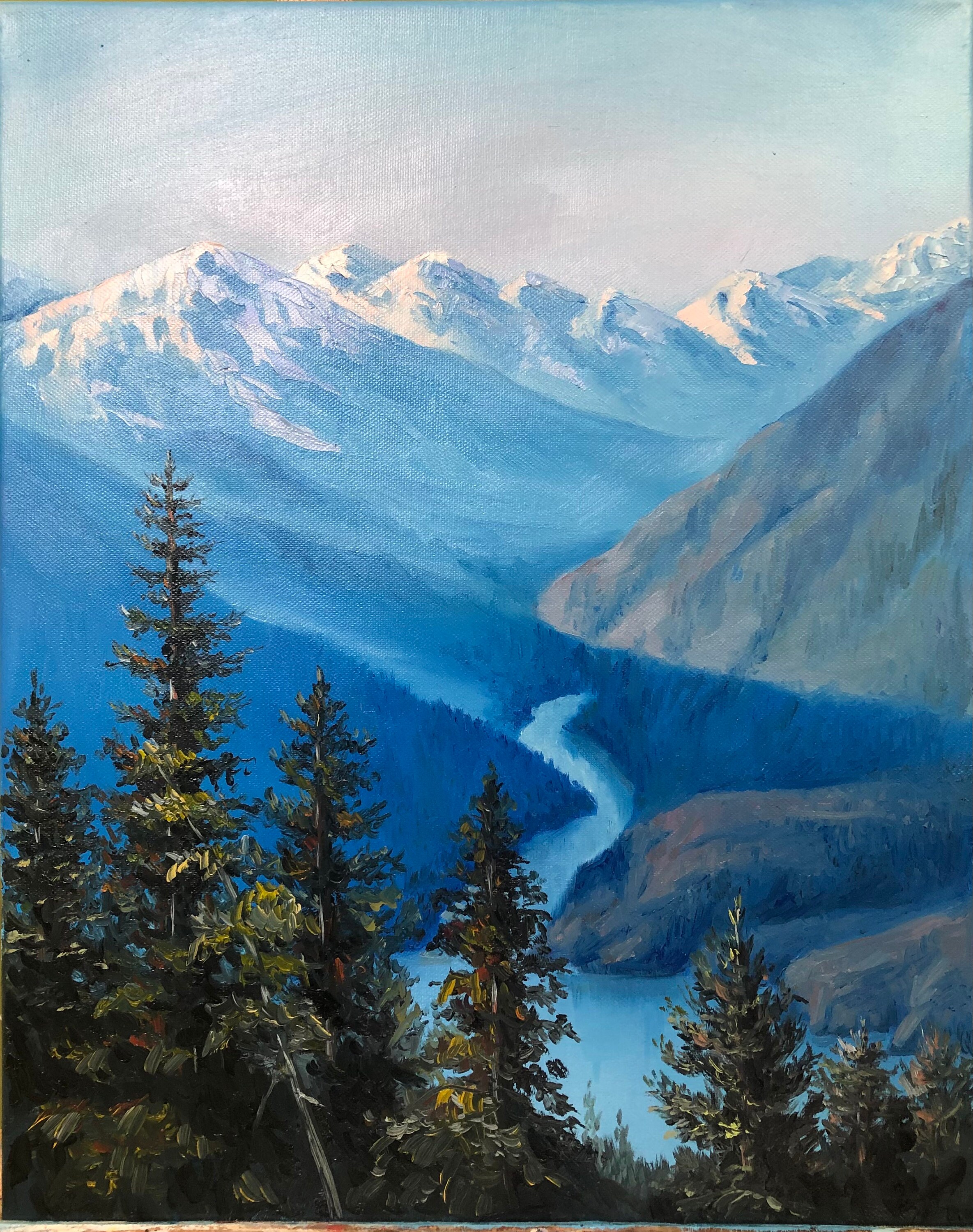 Mountain Oil Paintings On Canvas At Christina Peltier Blog