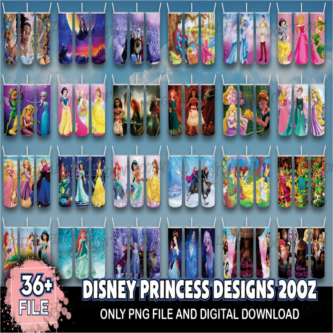 36 Files Disney Princess Designs 20oz Skinny - Etsy