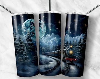 Polar Express 20oz Sublimation Tumbler Design PNG Full Wrap Straight ...