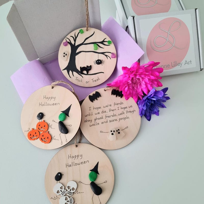 Halloween Pebble Art - Etsy