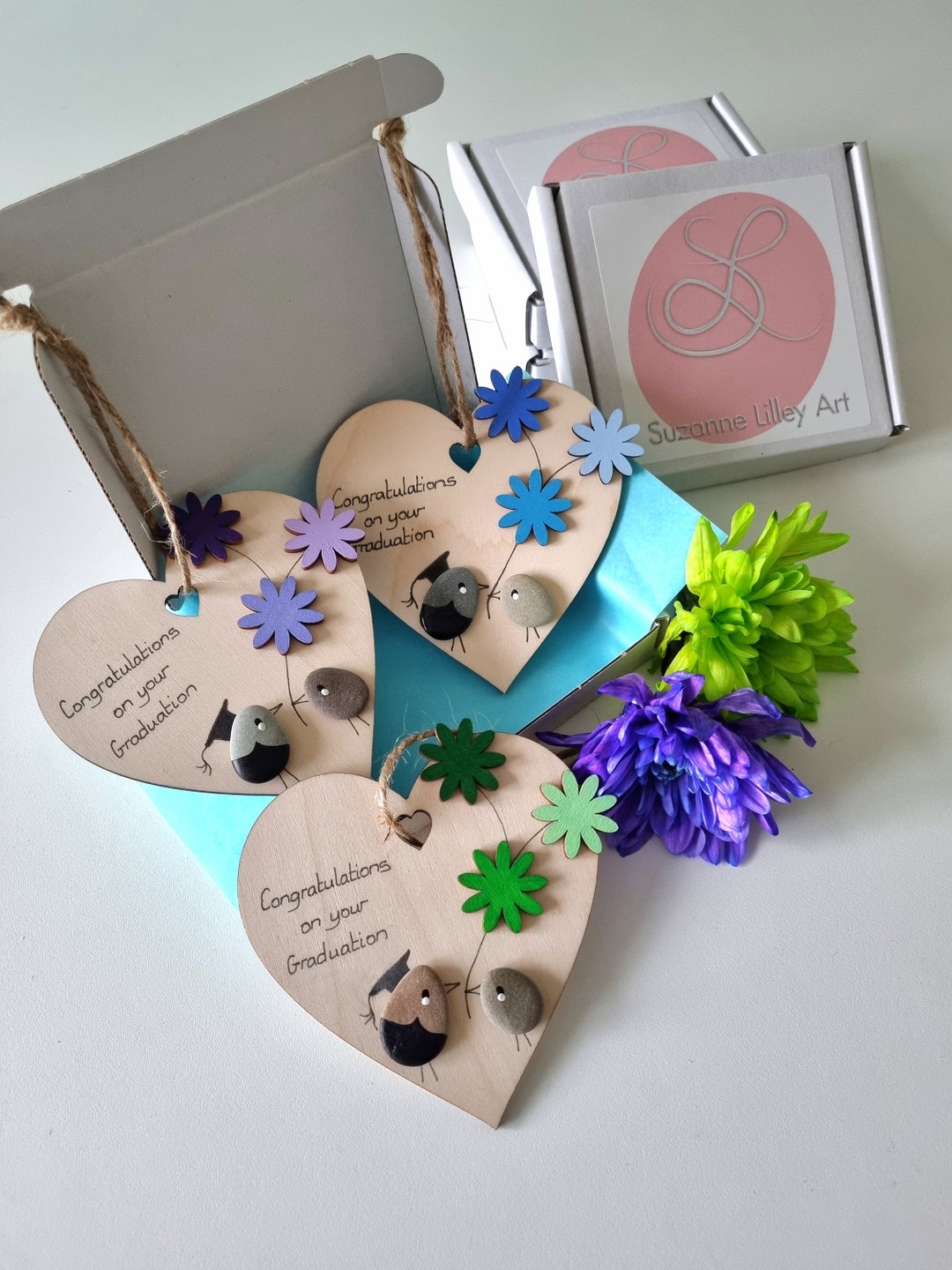 Congratulations on Your Graduation - Wooden Heart Decorations - Etsy