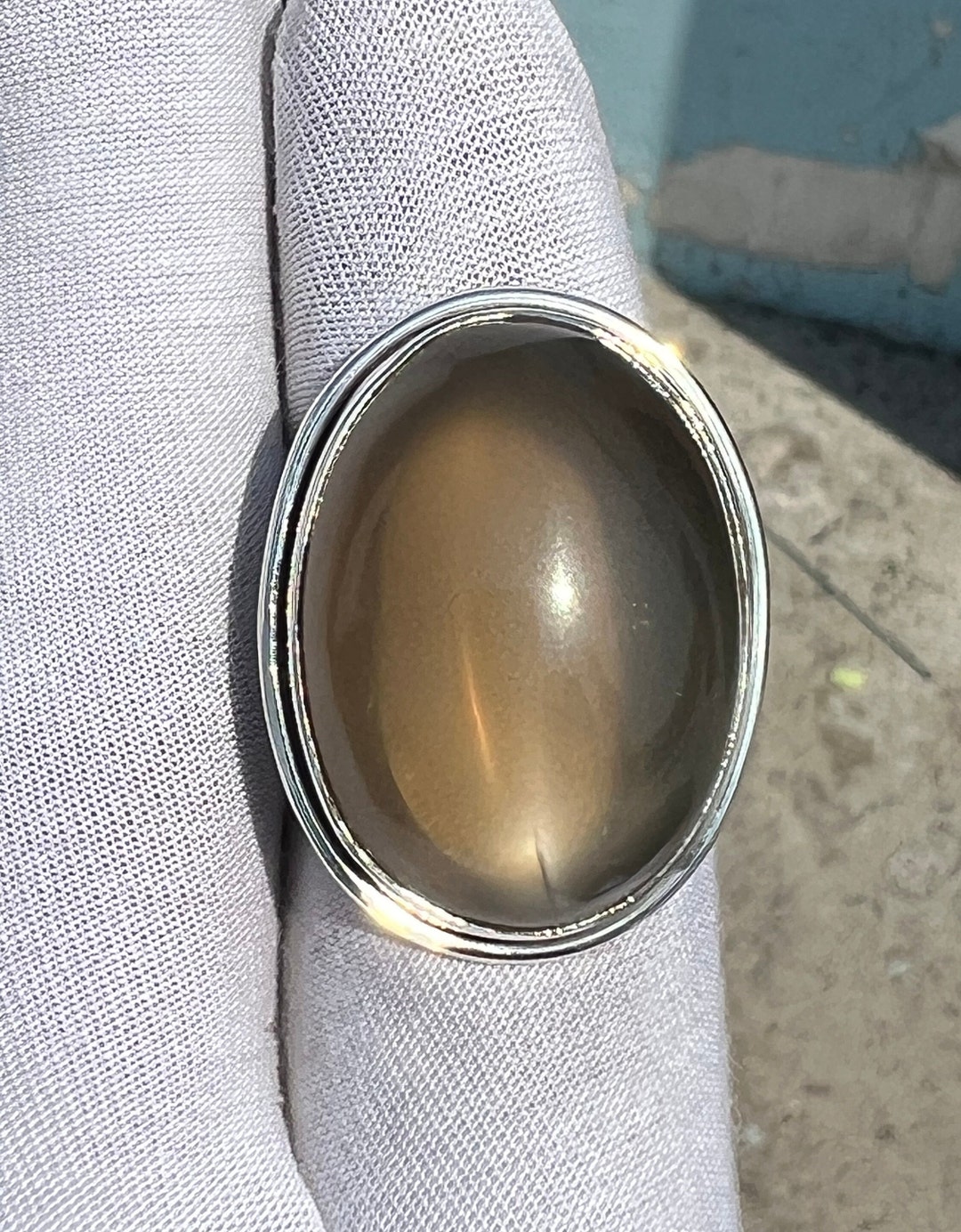 Grey Moonstone Ring 925 Solid Silver Ring Grey Stone Ring Gemstone Ring ...