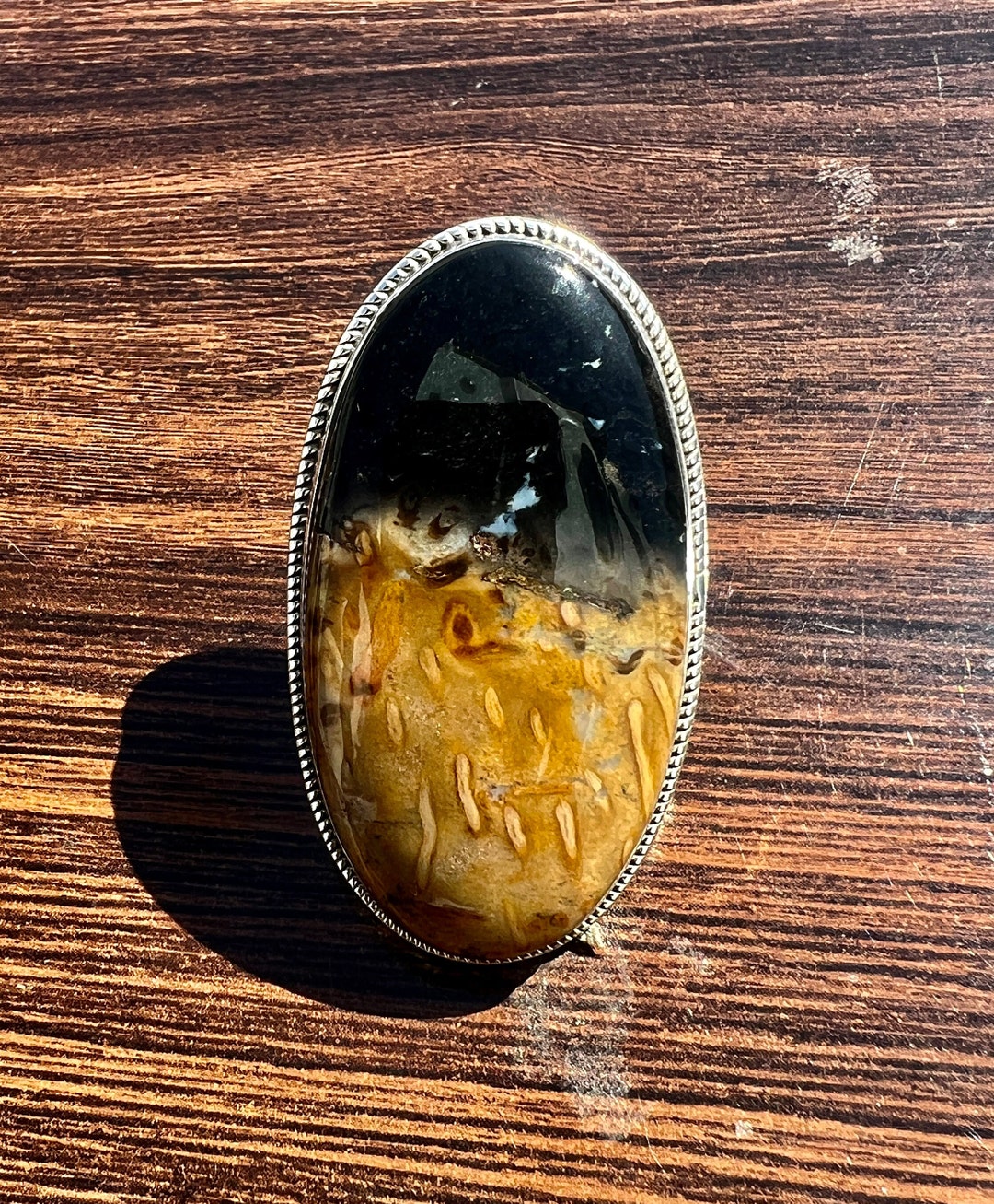 Palm Root / Palm Root Ring/ Natural Palm Root Gemstone Ring/ 925 ...