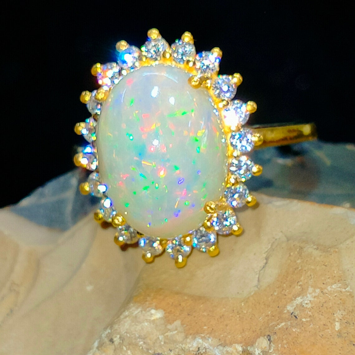 Ethiopian Opal Ring Opal Ring Ethiopian Opal Silver Ring | Etsy