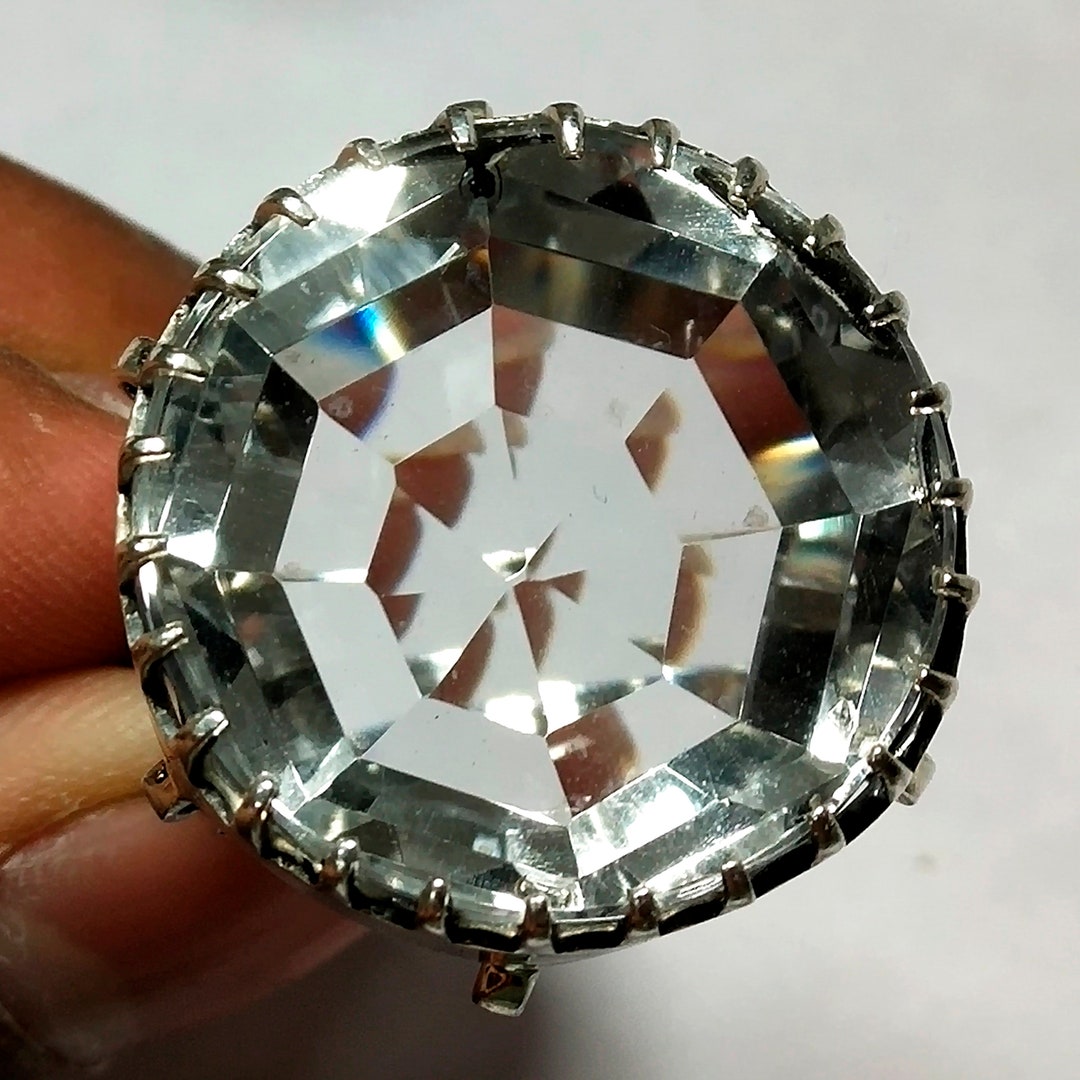 Handmade Sterling Silver Crystal Quartz Cocktail Ring (25x25 MM) - Etsy