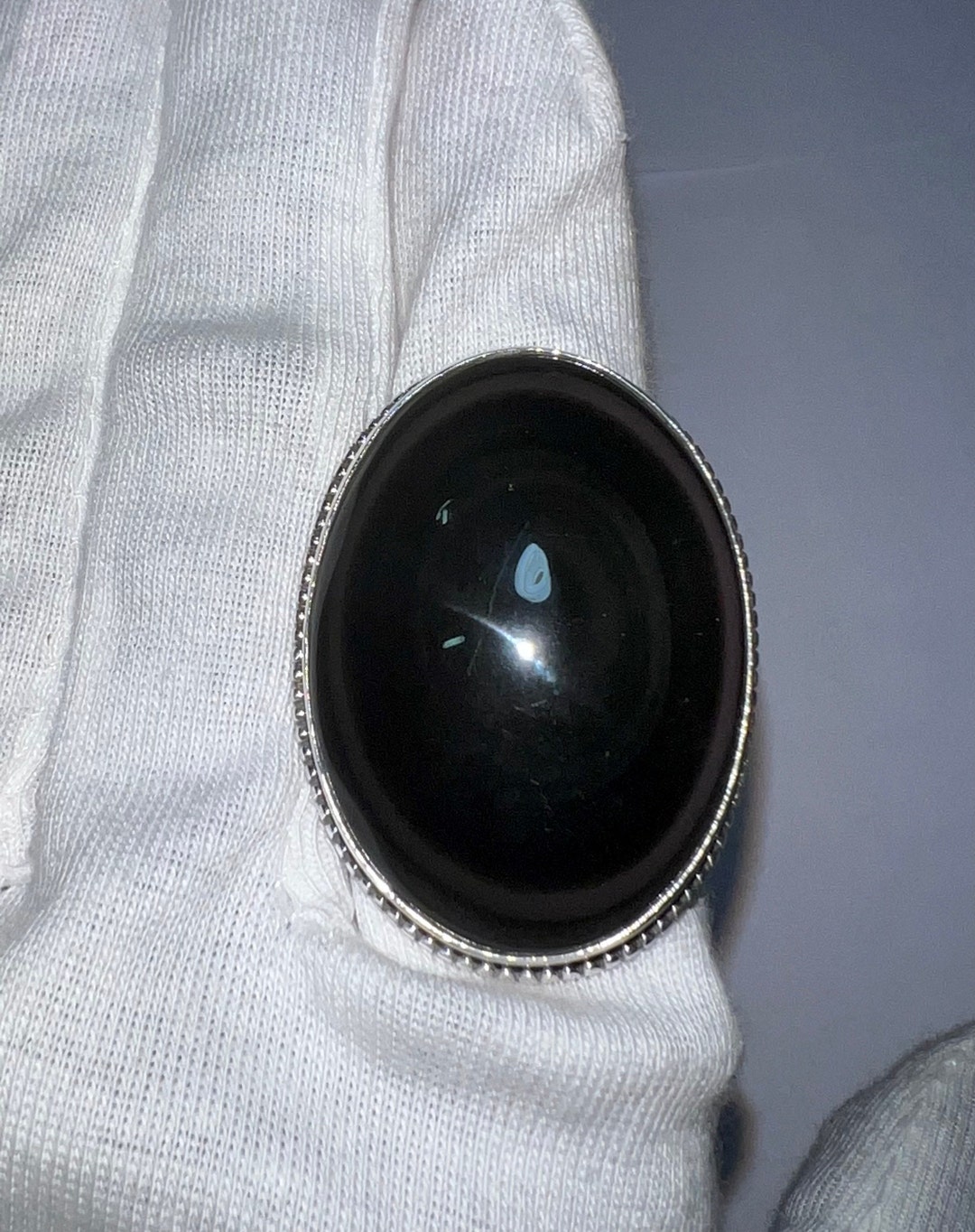 Rainbow Obsidian Ring Obsidian Ring Large Rainbow Obsidian Ring 925 Silver Ring Mahogany ...