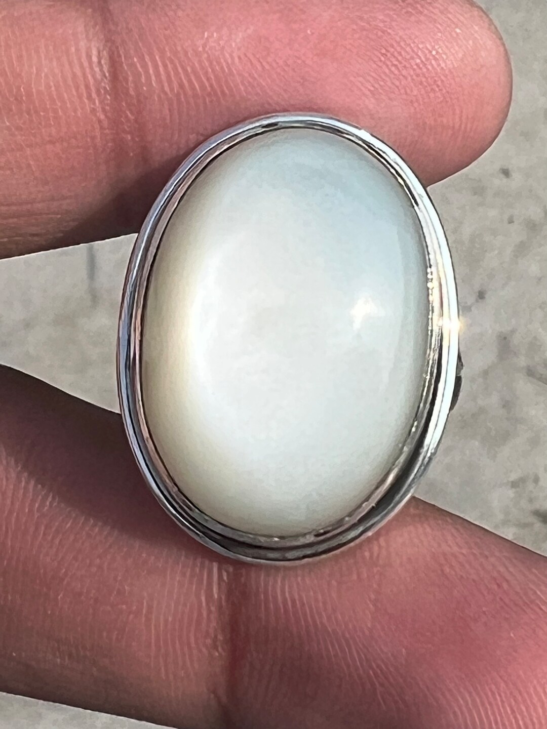 White Moonstone Ring 925 Solid Silver Ring White Stone Ring Gemstone ...