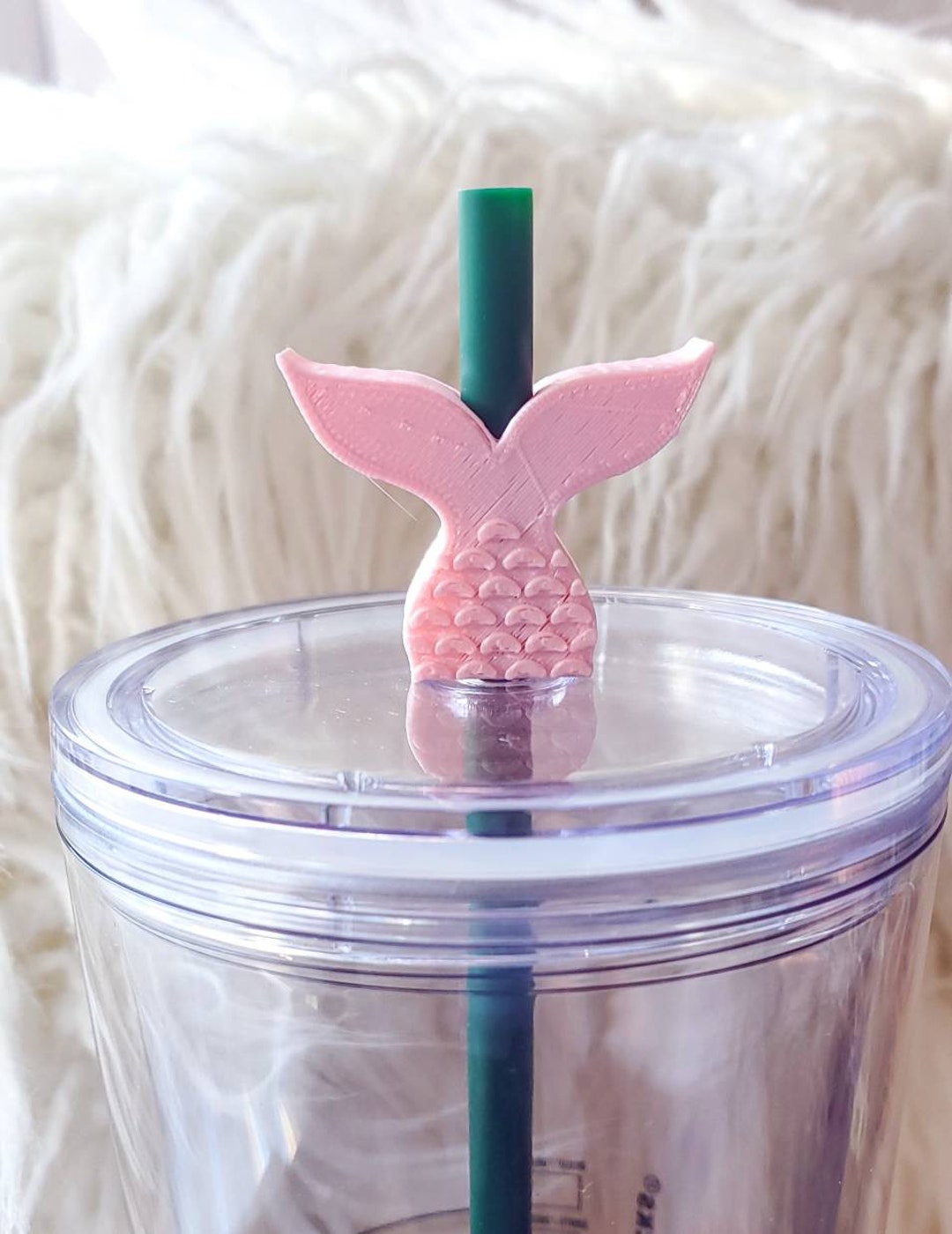 Mermaid Tail Straw Topper Siren Straw Topper Starbucks Straw Topper ...