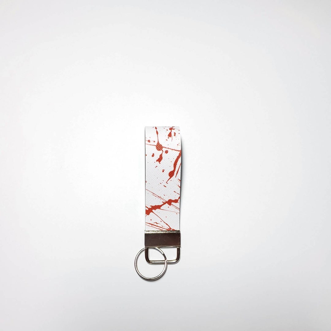 Blood Spatter Key Fob Blood Horror Faux Leather Gifts Key Fob Keychain ...