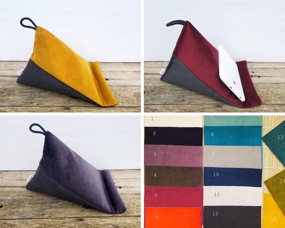 Handmade Tablet Pillow Stand: Linen & Velvet Beanbag Reader Rest - Etsy