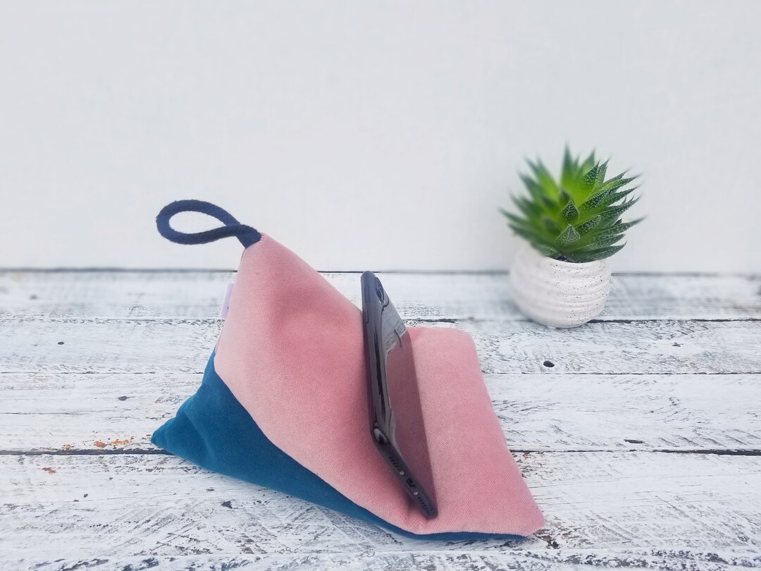 Handmade Velvet Tablet Pillow Stand: Green & Pink Bed Beanbag - Etsy