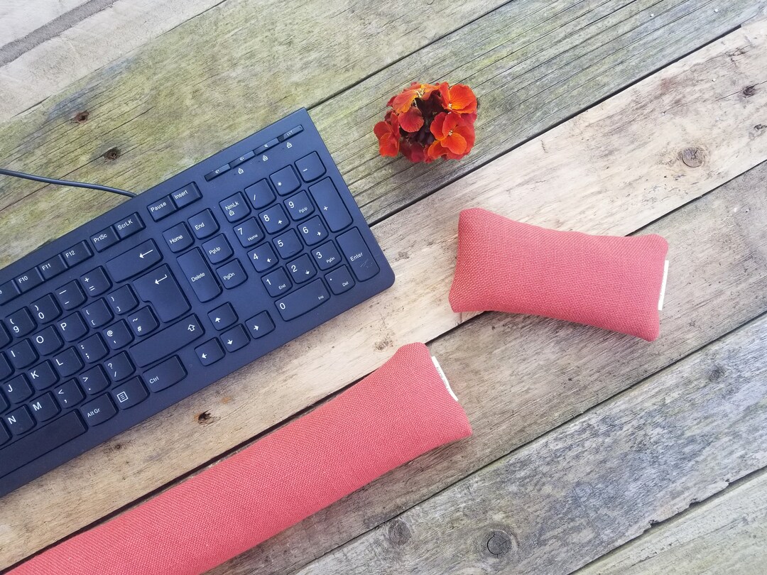 Handmade Terracotta Linen Keyboard Wrist Rest: Ergonomic Computer ...