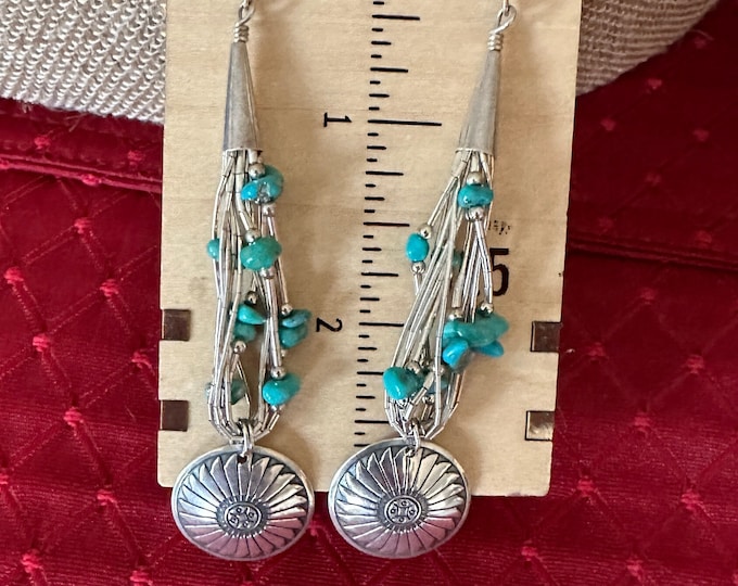 Signed CJC Silver Dangle Disc Stone Earrings 925 Sterling Silver - Etsy