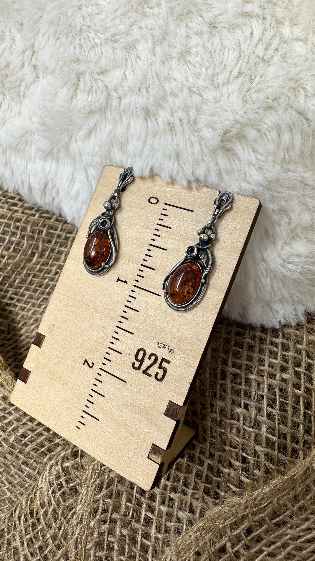 Vintage Scandinavian KS 925 Ambear Earrings 925 Sterling Silver - Etsy