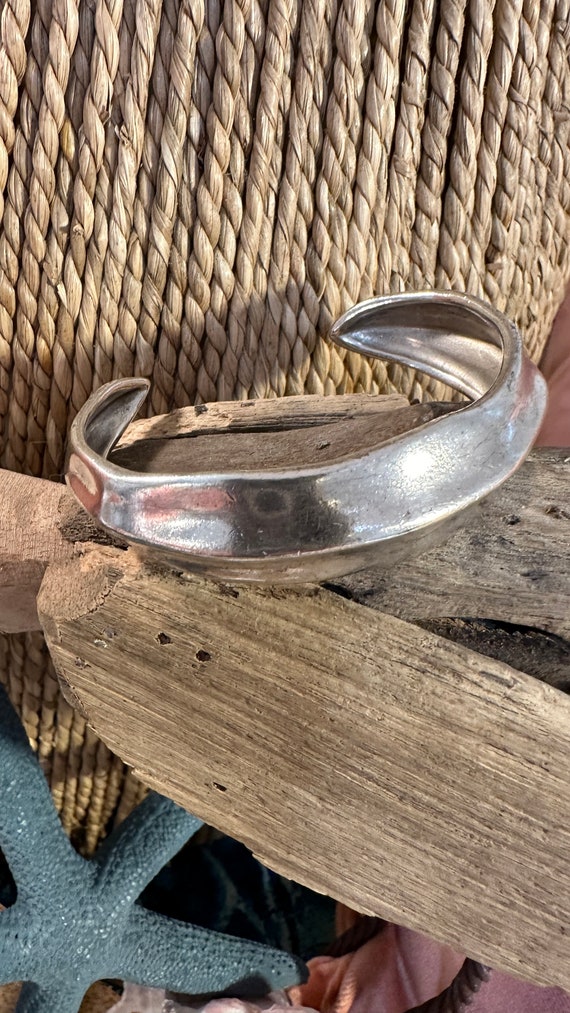 Concave Silver Cuff Bracelet 925 Sterling Silver - Gem