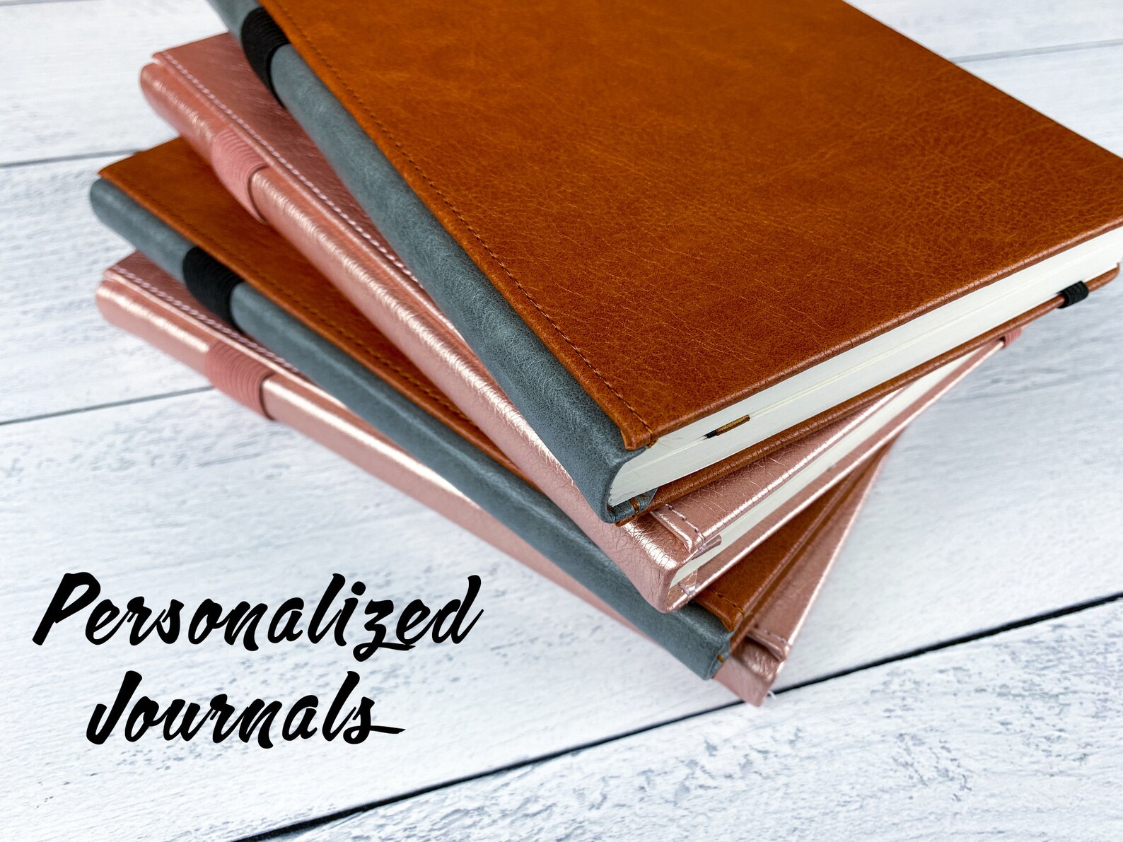 Personalized Vegan Leather Journal Monogrammed Journal | Etsy