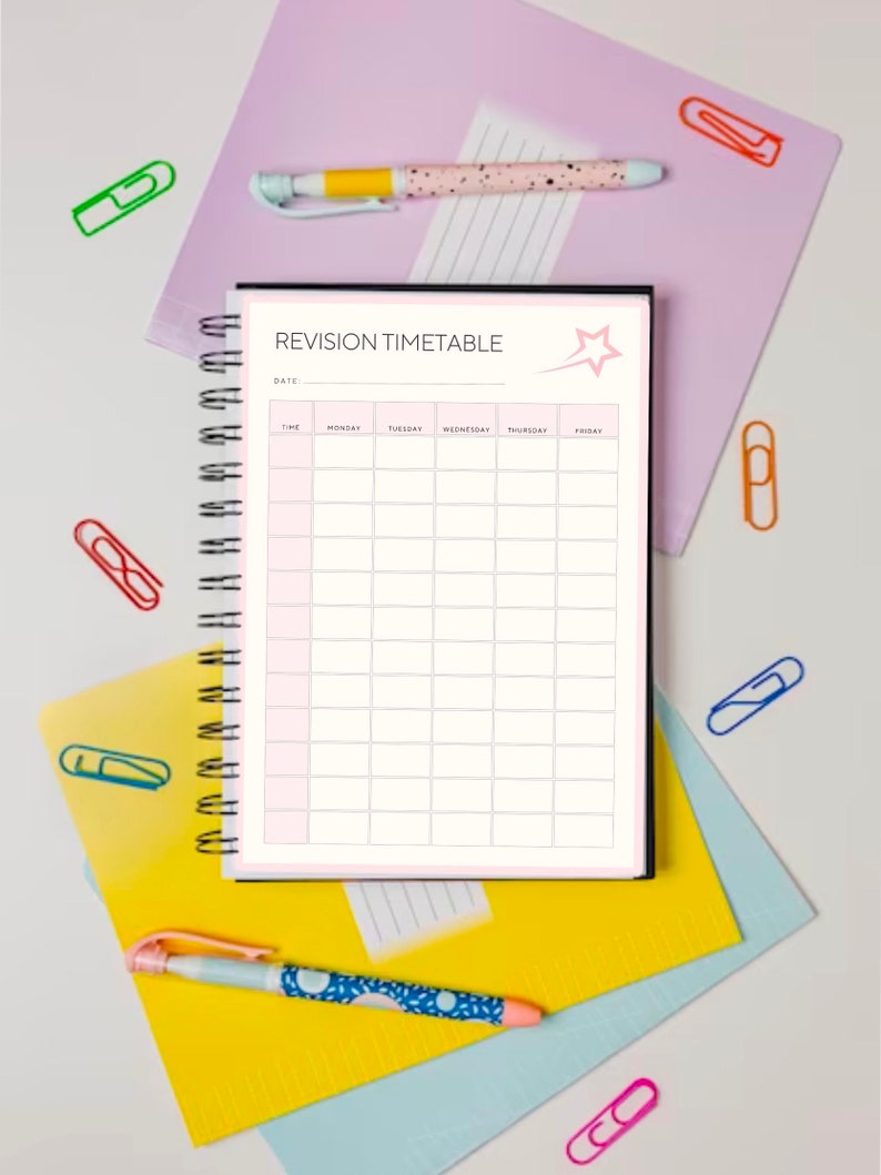 Digital Revision Timetable, Study Planner, Time Block Template ...