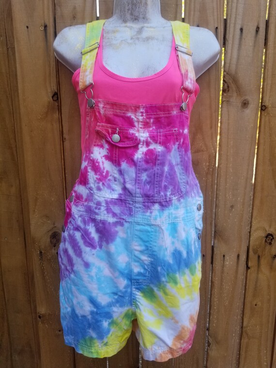 Rainbow Tie-dye Overalls - Etsy