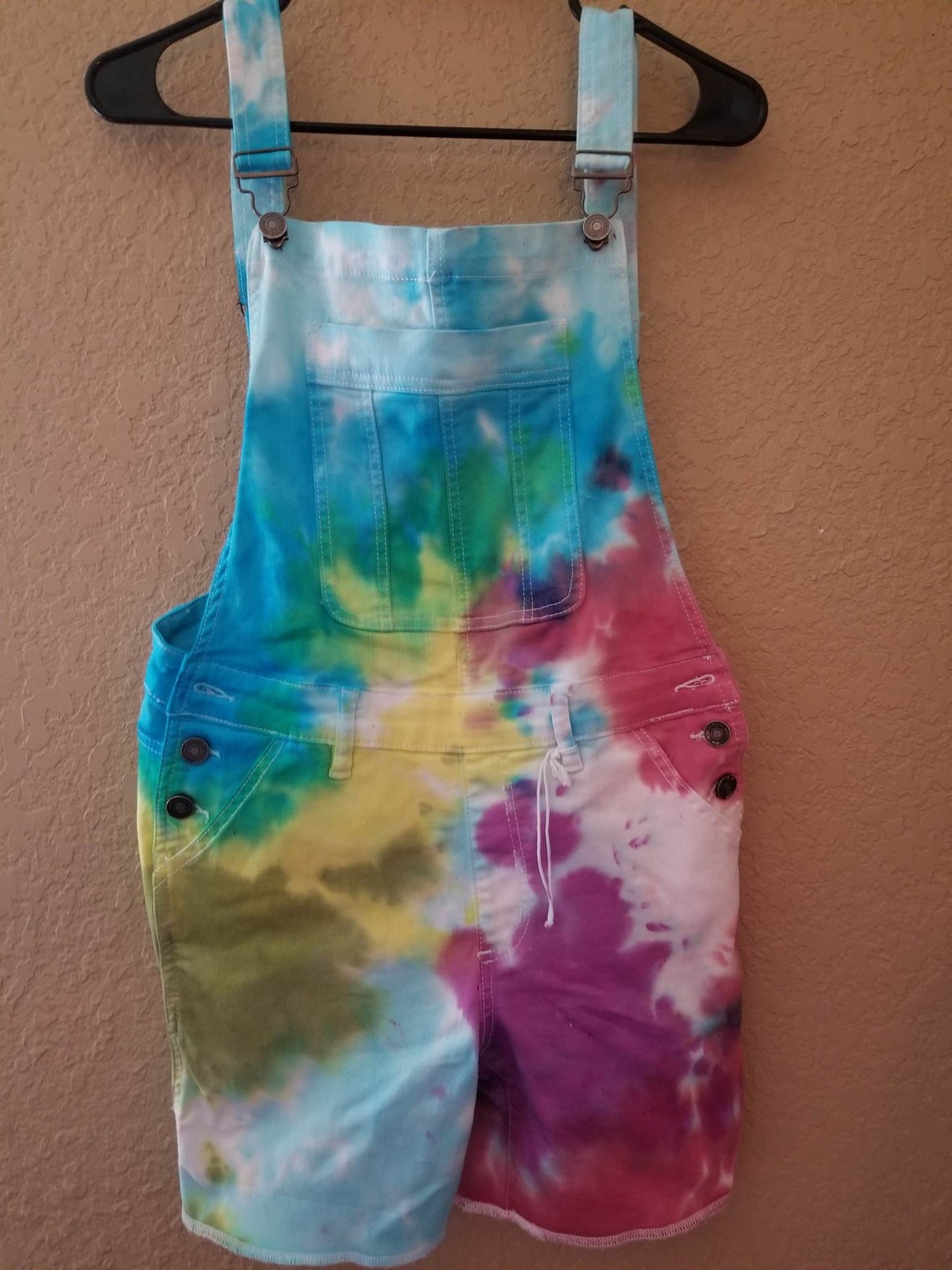 Rainbow Tie-dye Overalls - Etsy
