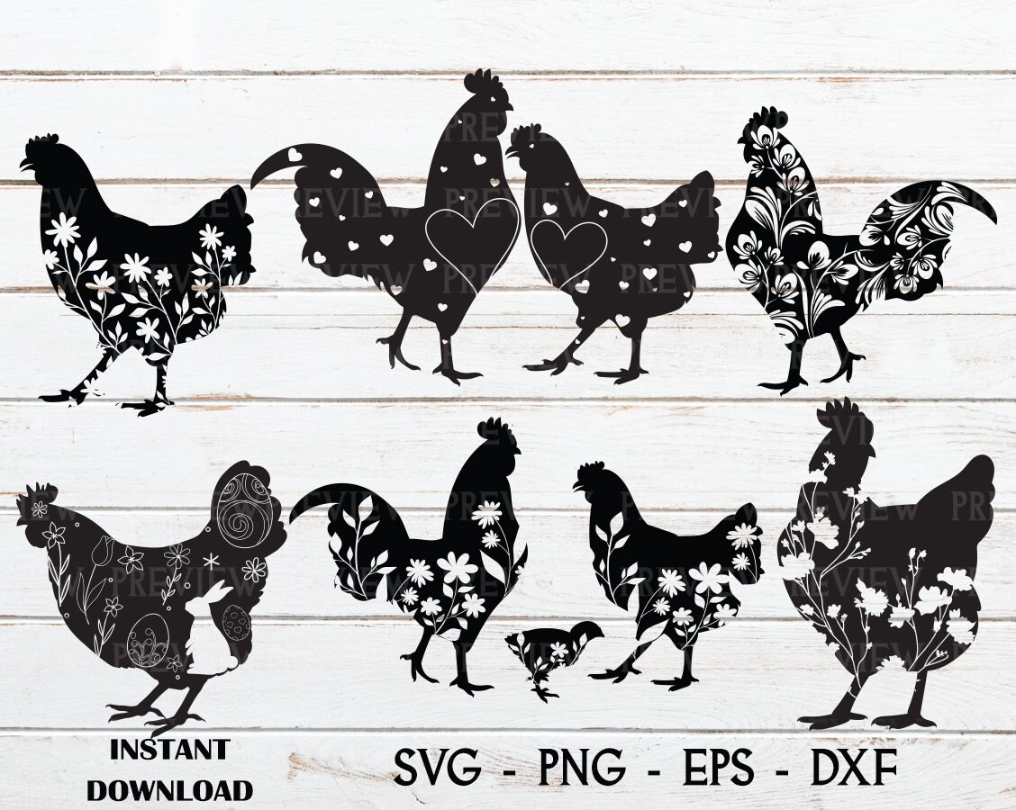 Chicken Svg Bundle, Svg File for Cricut, Rooster Clipart SVG, Hen Svg ...