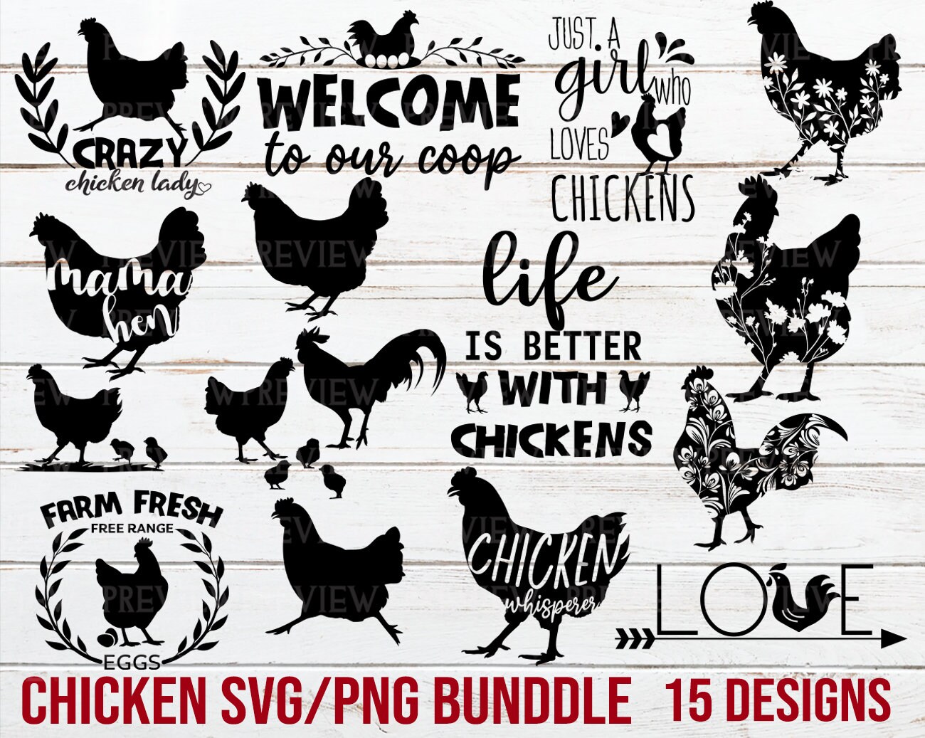Chicken SVG Bundle Svg File for Cricut Hen Svg Rooster Svg - Etsy