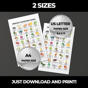 Imunity Boosting Foods, Food Lists, Foods Print for Fridge, Food Guide ...