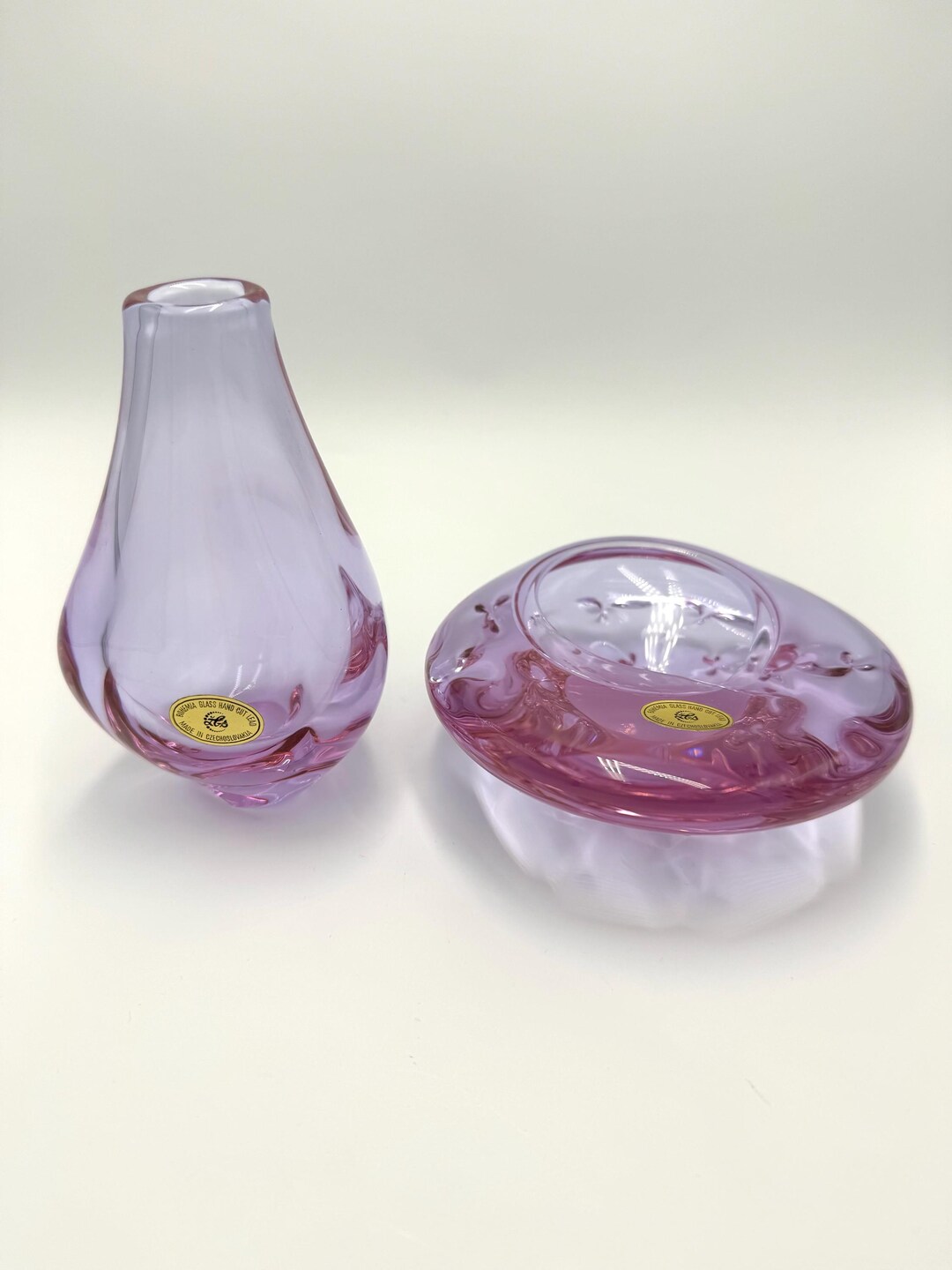 Alexandrite Glass Vase & Bowl in Original Box by Miroslav Klinger - Etsy