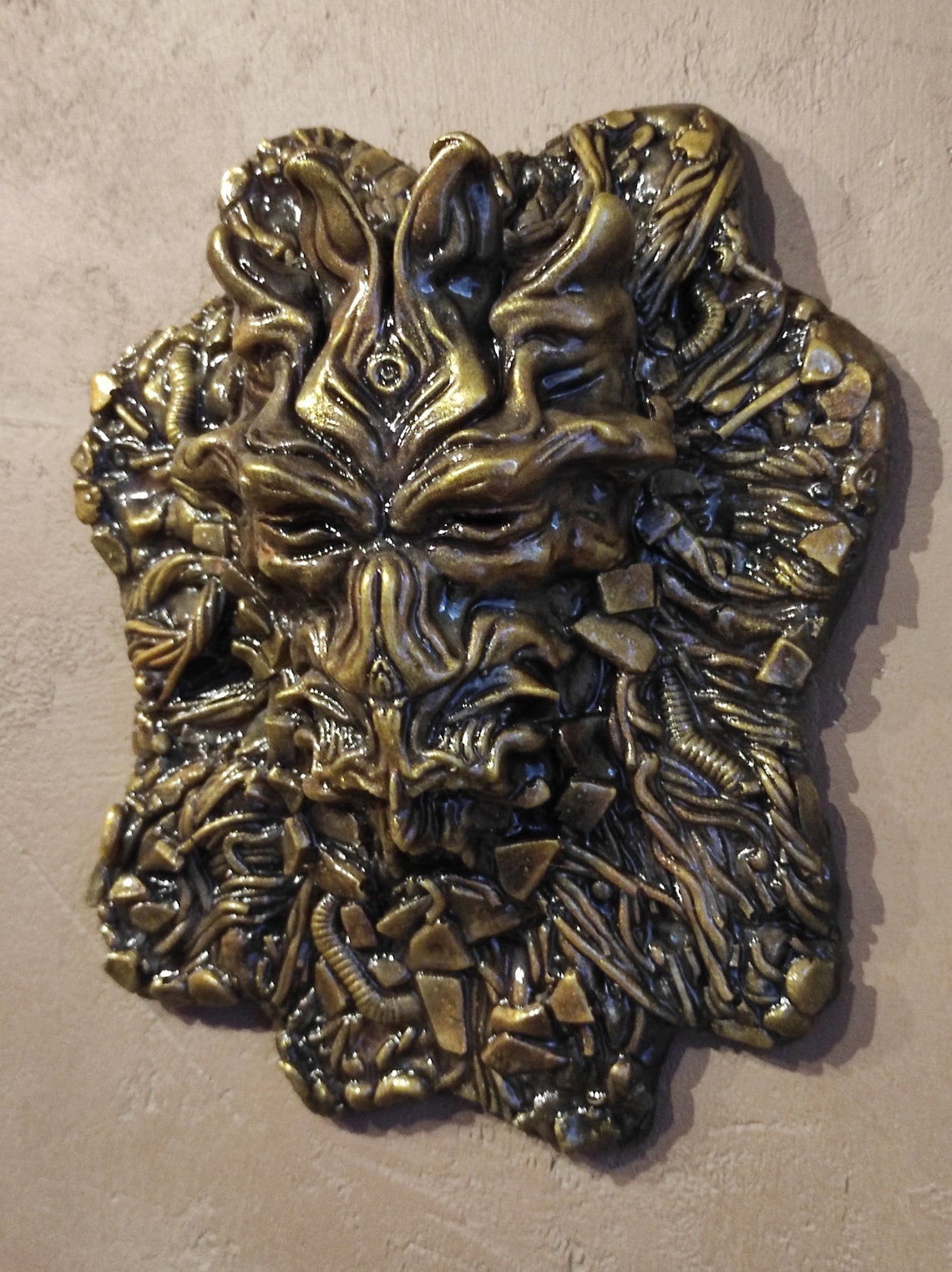 Alien Wall Sculture Alien Head Wall Creepy Decor - Etsy